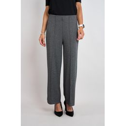Seidel Moden Damen Stoffhose, grau, Basic, Gr. 38, gemustert, Single Jersey, Obermaterial: 68% Polyester, 29% Viskose, 3% Elasthan, Hosen, mit feinem