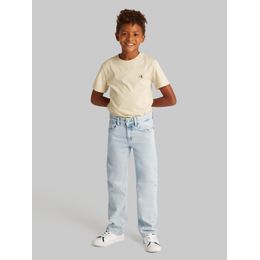 Jungen Straight-Jeans "CLEAN SKY BLUE REG. STRAIGHT", blau, Gr. 6, Calvin Klein Jeans, unifarben, Denim/Jeans, Obermaterial: 99% Baumwolle, 1%