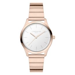 Damen Quarzuhr "Basic Staples"ros&eacute;goldfarben, wei&szlig;, Liebeskind Berlin, Armbanduhren, Armbanduhr, Damenuhr, Edelstahlarmband, analog