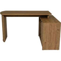 Eckschreibtisch Jahnke, B:140cm H:75,2cm T:100cm, braun, Jugendzimmer, Tische, "MOON C 14 E", Eckschreibtisch, wechselseitig montierbar, 2 F&auml;cher,