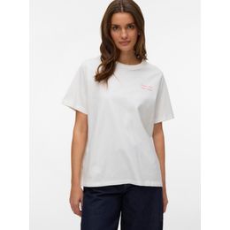 V&eacute;ro Moda VERO MODA Damen Kurzarmshirt "VMYVONNE CATY SS TOP BOX JRS", wei&szlig;, Gr. L, bedruckt, Jersey, Obermaterial: 100% Baumwolle, Shirts, mit R&uuml;ckenprint