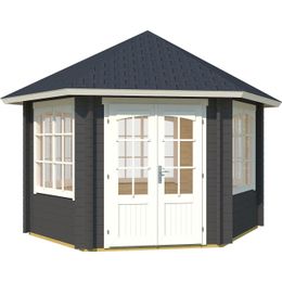Pavillon Lasita Maja, grau, Garten, Pavillons, "Ilmenau", BxT: 420x363,7 cm, Fichtenholz