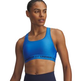 Under Armour Damen Sport-BH "CROSSBACK MID BRA", Gr. S, blau, Obermaterial: 88% Polyester, 12% Elasthan, BHs, f&uuml;r mittlere Belastung, mit