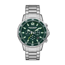 Skechers Herren Chronograph "Stanwood", gr&uuml;n, Armbanduhren, Quarzuhr, Armbanduhr, Herrenuhr, Edelstahlarmband, analog, Tag