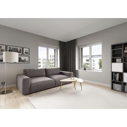 Big-Sofa Musterring, B:252cm H:81cm T:124cm, braun, Flachgewebe FLORIS (100% Polyester);Flachgewebe VALMONT (60% Baumwolle/ 40% Leinen);Microfaser