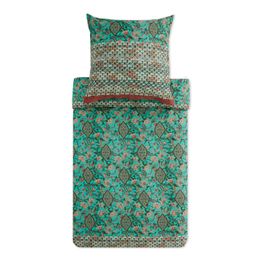 Bettw&auml;sche Bassetti, gr&uuml;n, Jersey, Obermaterial: 100% Baumwolle CO., Bettw&auml;sche, "Bettgarnitur", aus reinem Baumwollsatin