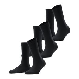 Falke Damen Socken "Family 3-Pack", Gr. 35, schwarz, Obermaterial: 92% Baumwolle CO. 7% Polyamid PA. 1% Elasthan EL., glatt, Socken