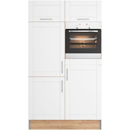 K&uuml;che Optifit, B:120cm H:211,8cm T:58,4cm, wei&szlig;, Komplettk&uuml;chen-Sets, "Ahus, Back-/K&uuml;hlmodul", Breite 120 cm, wahlw. mit E-Ger&auml;ten, Soft Close