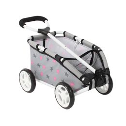 Bayer Chic 2000 CHIC2000 Kinder Puppen Ziehwagen "Skipper"sternchen grau, B:46cm H:29cm T:46cm, Puppenausstattungen