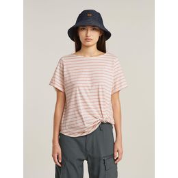 G-Star Raw G-STAR Damen T-Shirt "Striped Knot Top", rosa, Gr. XS, Obermaterial: 100% Baumwolle, Shirts