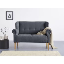 K&uuml;chensofa Home Affaire, B:142cm H:99cm T:73cm, grau, Microfaser in Antiklederoptik (100% Polyester), Sofas, "Moro Couch mit Federkern, bequem,