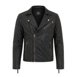 RICANO Herren Bikerjacke "Lederjacke Matteo", schwarz, Gr. XXXL, Obermaterial: 100% Lammnappaleder LANA., Jacken, Handgefertigt aus echtem Leder