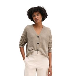 Marc O'Polo MARC O'POLO Damen Cardigan "aus Boucl&eacute;-Garn", beige, Gr. S, unifarben, Obermaterial: 90% Baumwolle, 10% Polyamid, Strickjacken