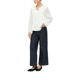 Damen Langarmbluse, wei&szlig;, Gr. 38, s.Oliver BLACK LABEL, unifarben, Web, Obermaterial: 100% Viskose. Futter: 100% Viskose, Blusen, Sommerbluse mit