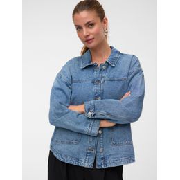 V&eacute;ro Moda VERO MODA Damen Jeansjacke "VMJAMIE LS DENIM SHACKET MIX NOOS", blau, Gr. XL, Denim/Jeans, Obermaterial: 80% Baumwolle, 20% Polyester, Jacken,
