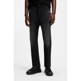 Hugo Herren Tapered-fit-Jeans "Hugo 634", schwarz, Gr. 34, Denim/Jeans, Obermaterial: 99% Baumwolle, 1% Elasthan, Jeans, aus Stretch-Denim, mit