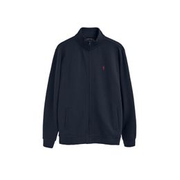 Sweatshirt marineblau mit hohem Kragen, ganzem Rei&szlig;verschluss und Rigby Go Stickerei