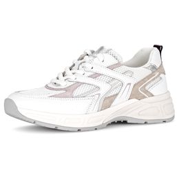 Gabor Damen Keilsneaker "DAVOS", Gr. 40, wei&szlig;, Glattleder, Textil, Veloursleder, Schuhe, Freizeitschuh, Halbschuh, Schn&uuml;rer in Komfortweite H (= sehr