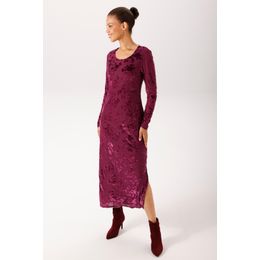 Aniston CASUAL Damen Maxikleid, lila, Gr. 36, leicht gl&auml;nzend, unifarben, Samt;Netz, Obermaterial: 45% Polyester, 40% Polyamid, 15% Elasthan. Futter: