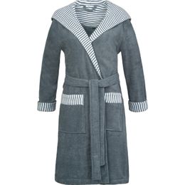 Damenbademantel Esprit, L:97cm, grau, Microfaser-Webfrottier, Hausm&auml;ntel, "Day, ideal f&uuml;r Sauna & Spa, Hotelbademantel, Morgenmantel", mit Kapuze,