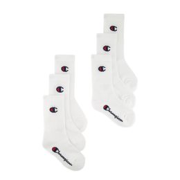 Champion M&auml;dchen Sportsocken, Gr. 31, wei&szlig;, Obermaterial: 70% Baumwolle, 28% Polyester, 2% Elasthan, Socken, f&uuml;r Kinder, 6er-Pack, mit sportlichem
