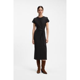 BOSS Orange Damen Midikleid "Erlays Premium Damenmode", schwarz, Gr. M, unifarben, Jersey, Obermaterial: 95% Modal, 5% Elasthan, Kleider, mit