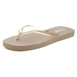 LSCN BY LASCANA Damen Badezehentrenner "Flip-Flops, Badelatsche, Badeschuhe, Sandale, Pantolette, Badeschlappe", Gr. 40, beige, Obermaterial: 100%