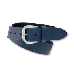 Bernd G&ouml;tz BERND G&Ouml;TZ Herren Lederg&uuml;rtel "Lederg&uuml;rtel mit silberfarbener Schlie&szlig;e", blau, Gr. 85, Rindsleder, G&uuml;rtel