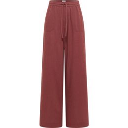 Mustang Damen 5-Pocket-Hose "Damen Style Lacey"3228 weinrot, Gr. 38, unifarben, Web, 70% Viskose, 30% Leinen, Hosen