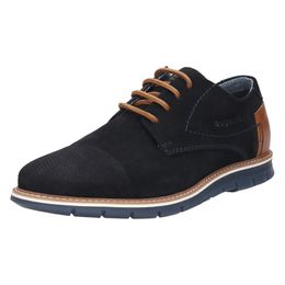 Bugatti Herren Schn&uuml;rschuh, Gr. 42, blau, Veloursleder, used, Schuhe, Freizeitschuh, Halbschuh, Sneaker mit Ziern&auml;hten