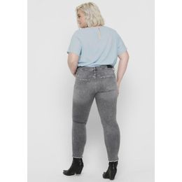 Only CARMAKOMA Damen Skinny-fit-Jeans "CARWILLY REG SK ANK JNS", grau, Gr. 52, Jeans, Obermaterial: 94% Baumwolle, 4% Polyester, 2% Elasthan, Jeans,