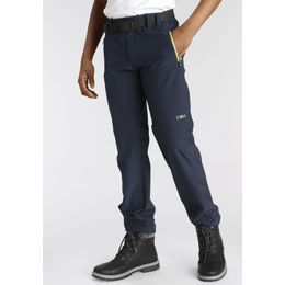 CMP Jungen Zip-off-Hose "KID ZIP OFF PANT", blau, Gr. 164, kontrastfarbene Details, unifarben, Web, Obermaterial: 89% Polyester, 11% Elasthan, Hosen,