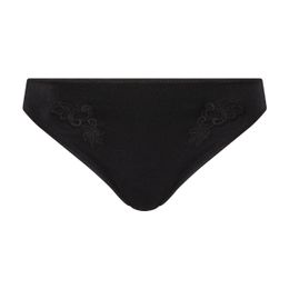 Chantelle Damen Slip "HEDONA", Gr. 46, schwarz, Obermaterial: 83% Polyamid, 17% Elasthan, Unterhosen, blickdichtes Gewebe, Guipure Spitze