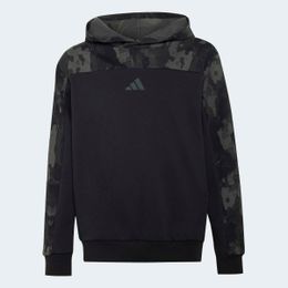 Jungen Kapuzensweatshirt "J CAMO HD", schwarz, Gr. 140, adidas Sportswear, Obermaterial: 55% Baumwolle, 36% Polyester, 9% Viskose, Sweatshirts