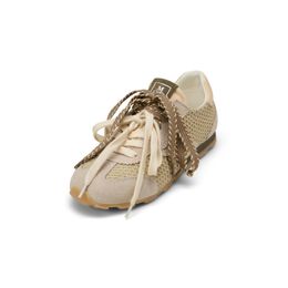 Marc O'Polo MARC O'POLO Damen Sneaker "in luftiger H&auml;keloptik mit Leder", Gr. 42, beige, Obermaterial: 100% Polyester, unifarben, Schuhe