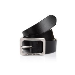 Tom Tailor Damen Lederg&uuml;rtel "TTEVE", schwarz, Gr. 85, unifarben, Rindsleder, G&uuml;rtel, 4 cm breiter Damen Lederg&uuml;rtel, kalssiches Must-Have