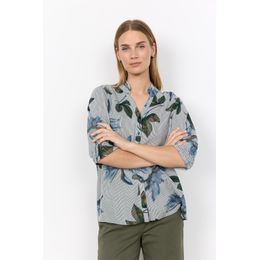 soyaconcept Damen Kurzarmbluse "SC-GINA 1", bunt, Gr. XXL, gemustert, Web, Obermaterial: 100% Viskose, Blusen, Viskose