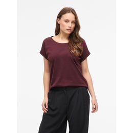 Vila Damen Rundhalsshirt "VIDREAMERS NEW PURE T-SHIRT/SU-NOOS", braun, Gr. L, unifarben, Jersey, Obermaterial: 50% Baumwolle, 50% Polyester, Shirts,