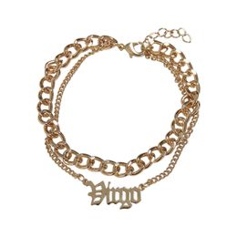 Urban Classics Damen Fu&szlig;kette "Urban Classics Unisex Zodiac Golden Anklet", S/M, Edelstahl Metall, gold, Edelstahl, Metall, Halsketten