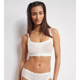 Sloggi Damen Bustier "ZERO Feel Bliss", Gr. XXL, wei&szlig;, Spitze, Obermaterial: 76% Polyamid, 24% Elasthan, Jacquardmuster, unifarben, BHs, mit