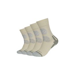 Camano Damen Wandersocken "4er Pack", Gr. 35, grau, 81% Polyester, 14% Baumwolle, 4% Elasthan, 1% Polyamid, Colorblocking, Socken