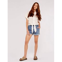 Apricot Damen Shorts "Denim", blau, Gr. 36, uni, Denim, Obermaterial: 99% Baumwolle CO. 1% Elasthan EL., Hosen, mit Gummibund
