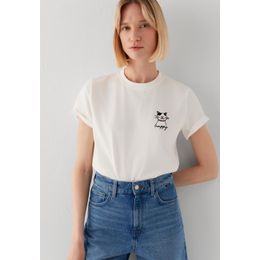 Mavi Damen T-Shirt "CAT PRINTED T-SHIRT", wei&szlig;, Gr. XS, bedruckt, 100% Baumwolle, Shirts, T-Shirt mit Katzendetail