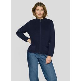 Rabe Damen Strickjacke, blau, Gr. 50, unifarben, Strick, Obermaterial: 60% Baumwolle, 40% Polyacryl, Strickjacken, mit Taschen