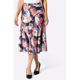 Lady Damen Satinrock, bunt, Gr. 20, gebl&uuml;mt, gemustert, mehrfarbig, 98% Polyester, 2% Elasthan, R&ouml;cke