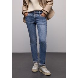 Street One Damen 5-Pocket-Jeans "Style Jane", blau, Gr. 34, unifarben, Denim/Jeans, Obermaterial: 76% Baumwolle, 18% Lyocell, 4% Elastomultiester, 2%
