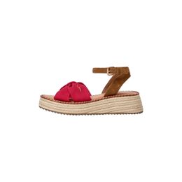 Pepe Jeans Damen Sandale "sandals KATE BASS", Gr. 37, rot, 65% Cotton, 35% Cow Suede, Schuhe