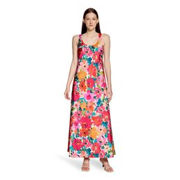 Vera Mont Damen Sommerkleid "Damen mit Print"gelb, pink, Gr. 40, Satin, Obermaterial: 100% Polyester. Futter: 100% Polyester, Kleider