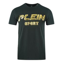 Plein Sport Gold Logo Schwarzes T-Shirt