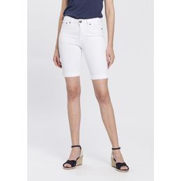 Arizona Damen Jeansbermudas, wei&szlig;, Basic, Gr. 36, clean, Denim/Jeans, Obermaterial: 98% Baumwolle, 2% Elasthan, Jeans, schmale Passform, krempelbarer